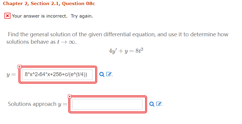 Solved Chapter 2, Section 2.1, Question 08c Your answer is | Chegg.com