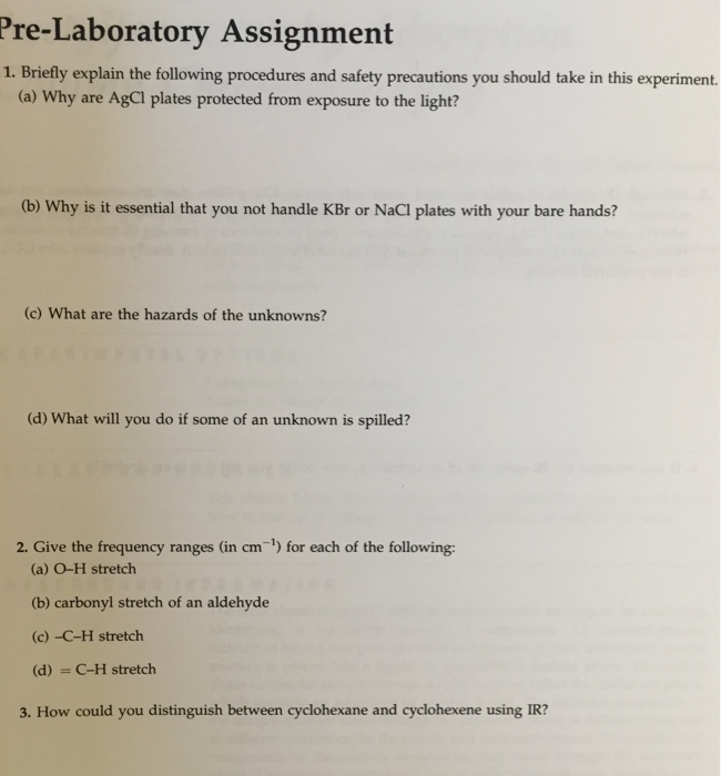 Solved Briefly explain the following procedures and safety | Chegg.com