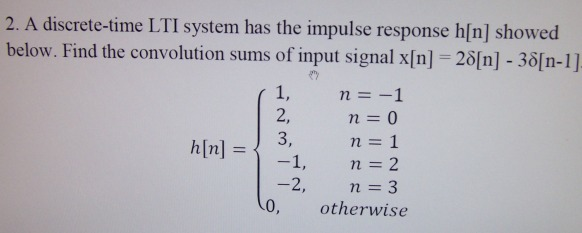 Solved A discrete-time LTI system has the impulse response | Chegg.com