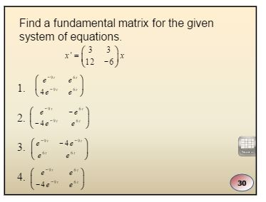 Solved Find a fundamental matrix for the given system of | Chegg.com