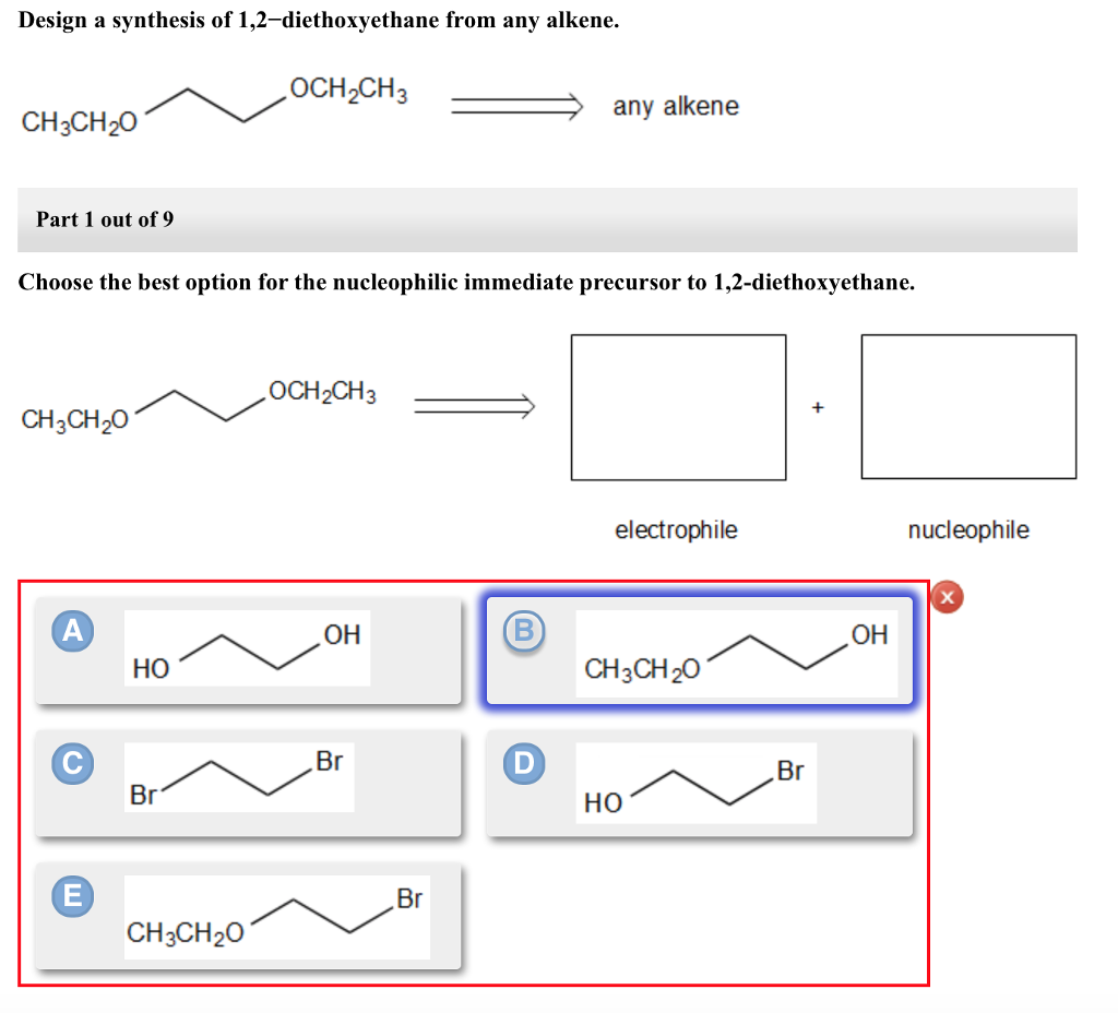 Solved Design a synthesis of 1, 2-diethoxyethane from any | Chegg.com