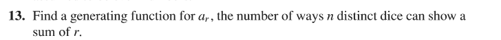 Solved Find a generating function for a_r, the number of | Chegg.com