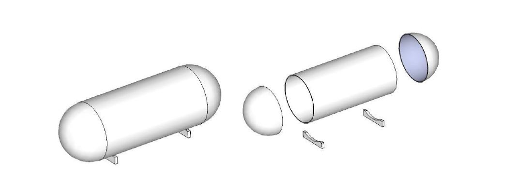 Solved A pressure vessel with hemispherical end caps is | Chegg.com