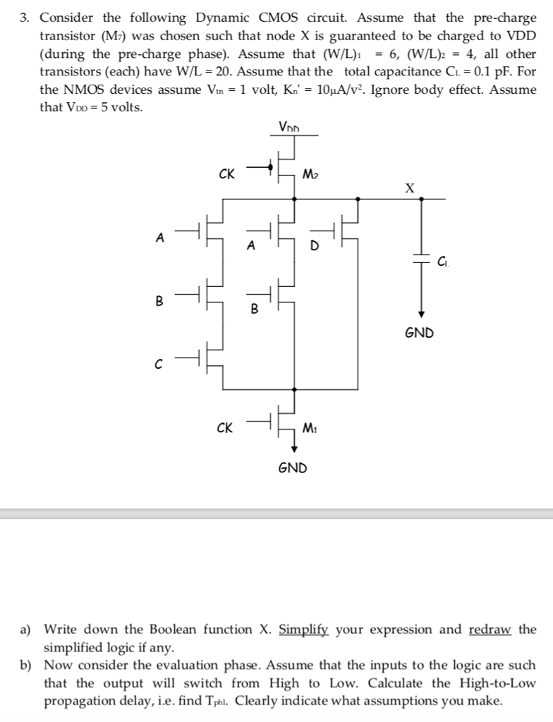 3. Consider the following Dynamic CMOS circuit. | Chegg.com