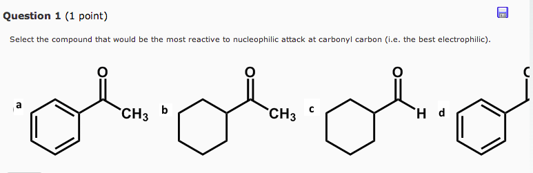 Solved Select the compound that would be the most reactive | Chegg.com