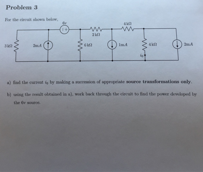 Solved For the circuit shown below. find the current i_0 by | Chegg.com