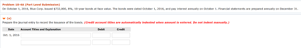 Solved Problem 10-4A (Part Level Submission) On October 1, | Chegg.com