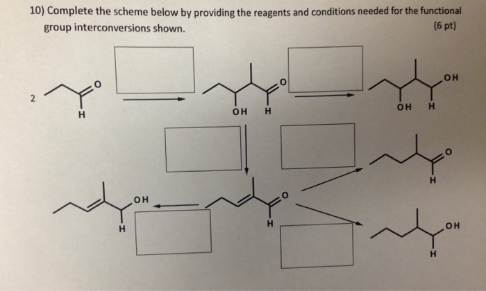 Solved 10) Complete the scheme below by providing the | Chegg.com