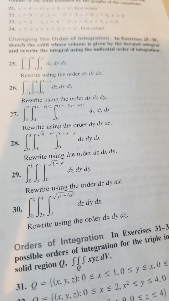 Solved 24. 2yist octant Changing the Order of Integration In | Chegg.com