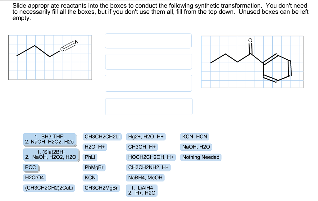 Solved Slide appropriate reactants into the boxes to conduct | Chegg.com