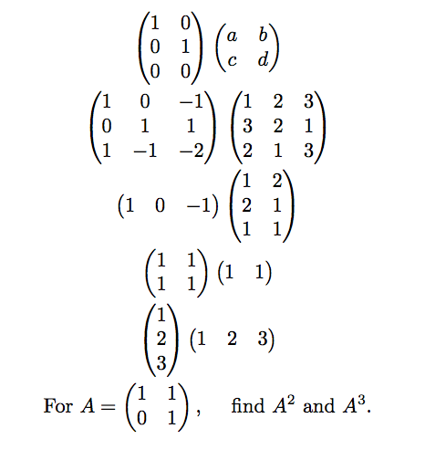 Solved Compute the matrix product of the following matrices. | Chegg.com