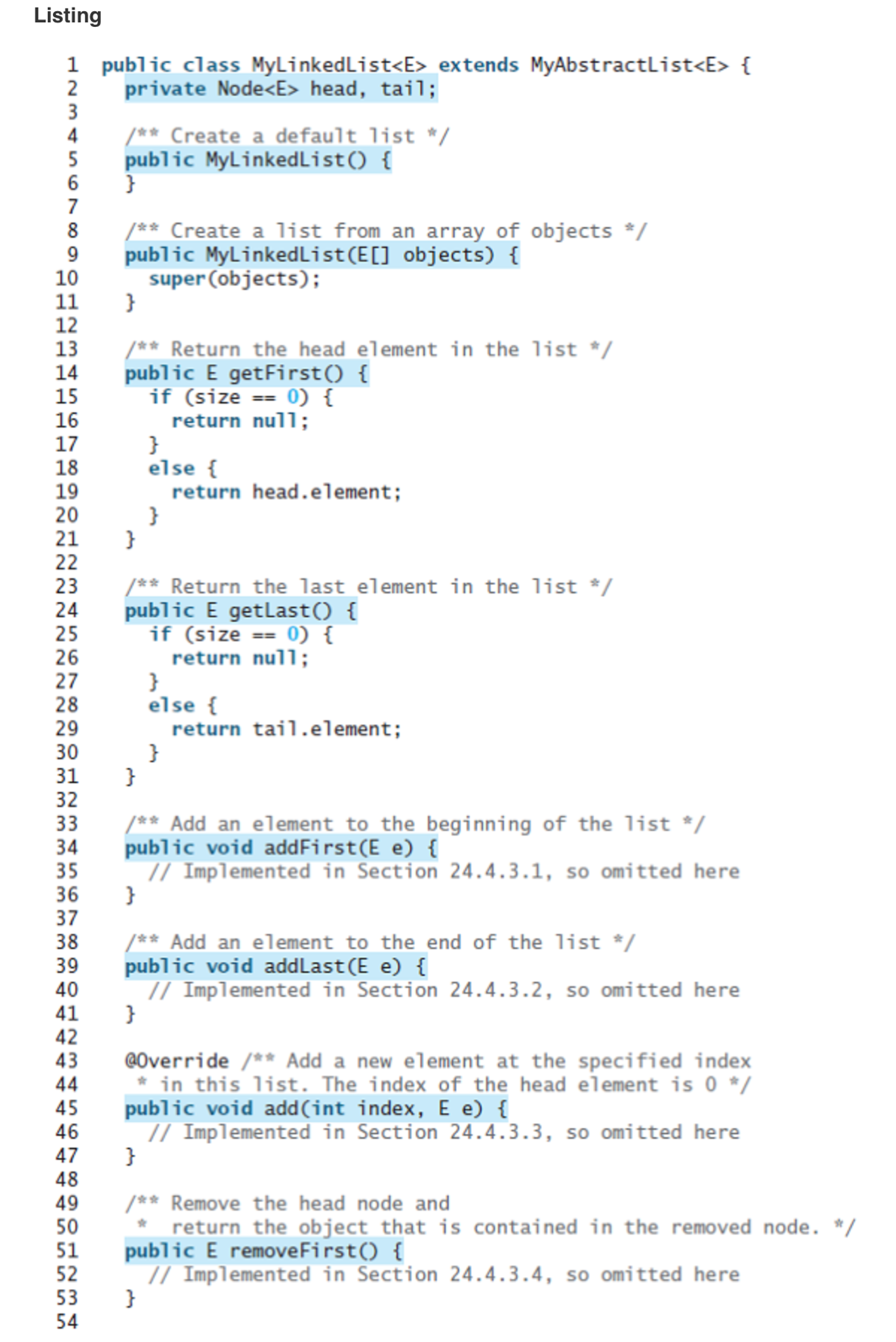 Solved Listing 1 Public Class Mylinkedlist Extends 