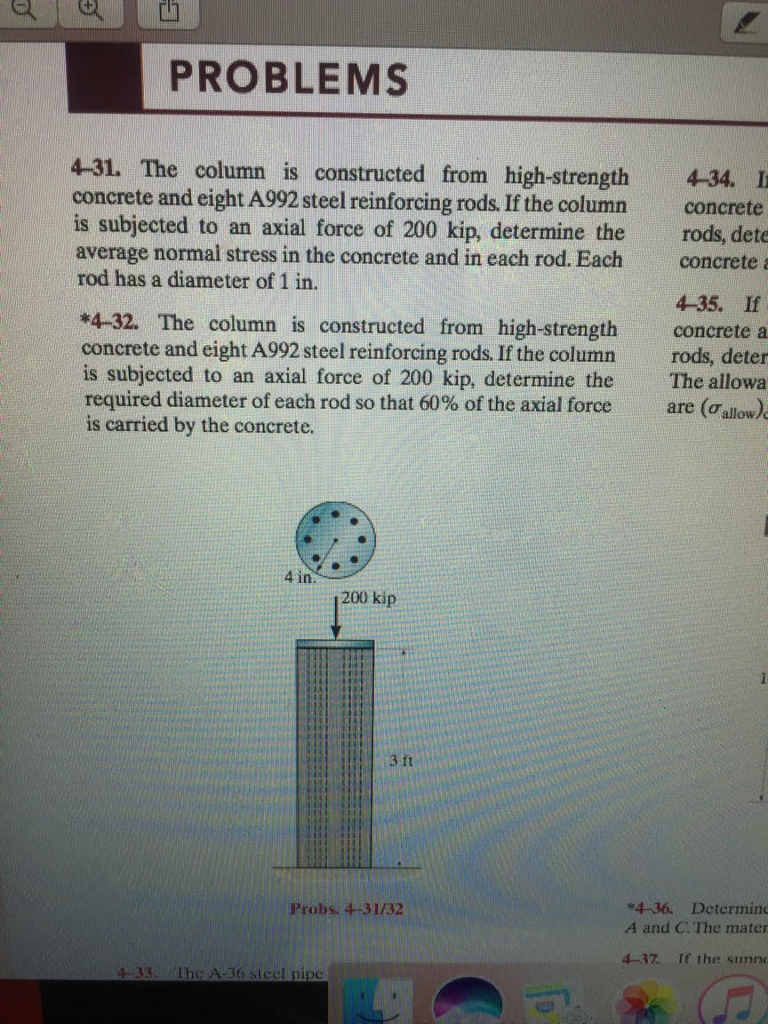 Solved The column is constructed from high-strength concrete | Chegg.com