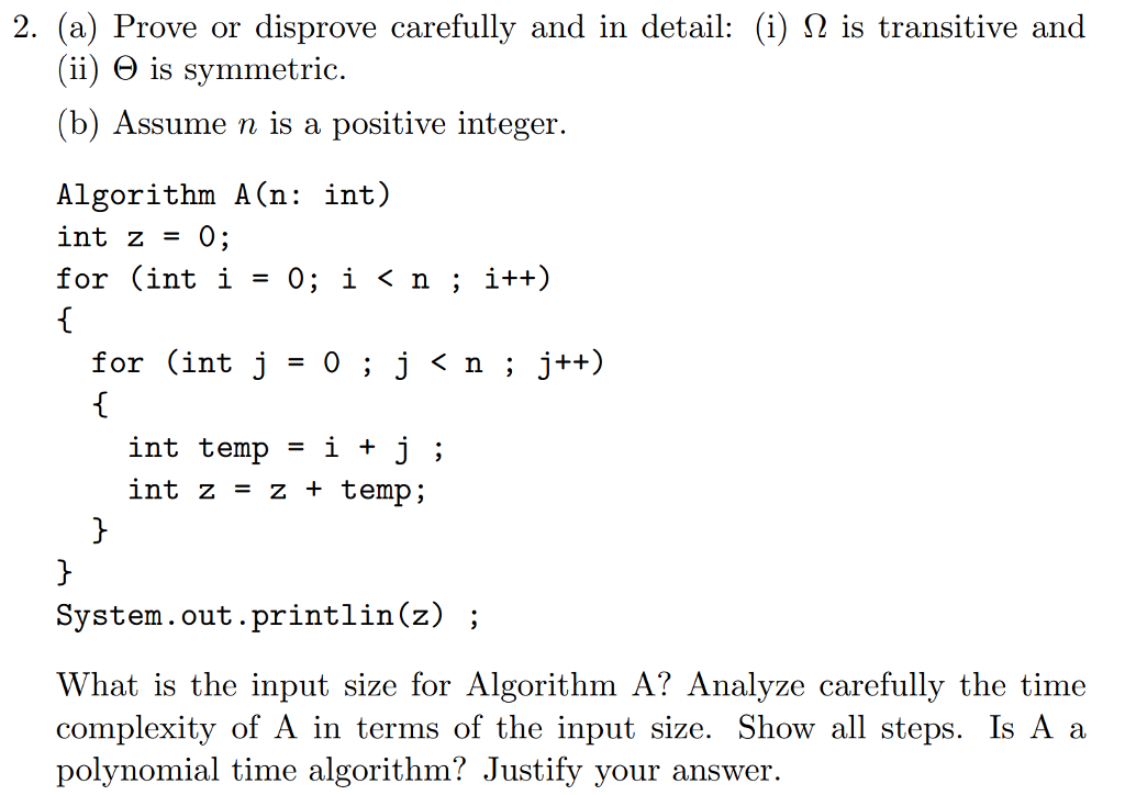 Solved (a) Prove or disprove carefully and in detail: (i) | Chegg.com