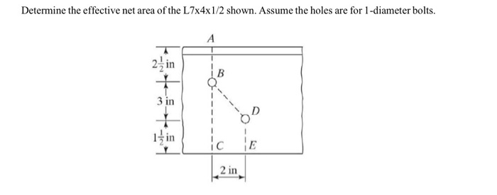 Determine the effective net area of the L7x4x1/2 | Chegg.com