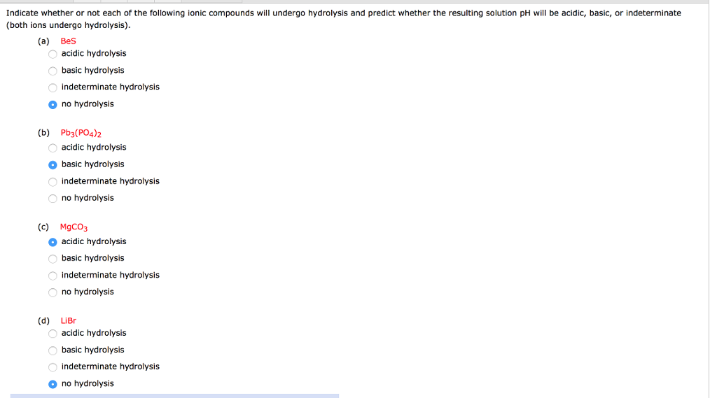 Solved Iniate whether or not each of the following ionic | Chegg.com