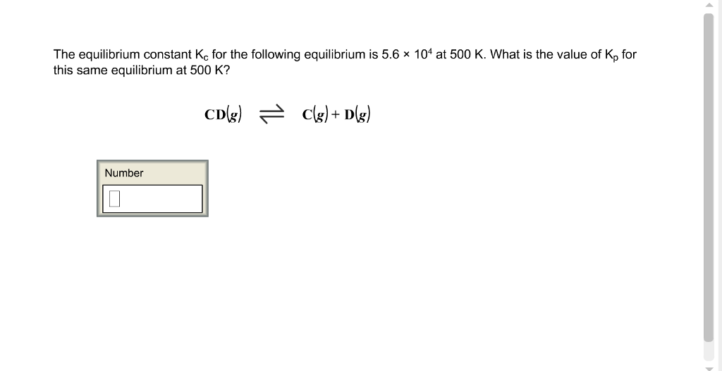 Solved The equilibrium constant Kc for the following | Chegg.com