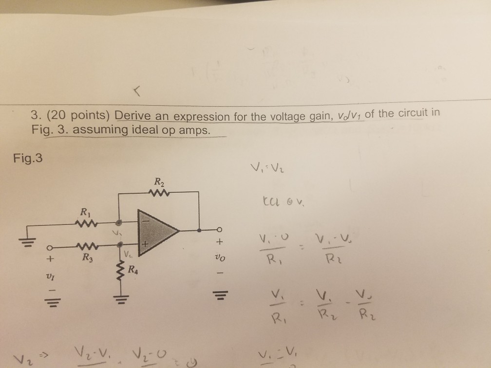 Solved 3. (20 points) Derive an expression for the voltage | Chegg.com