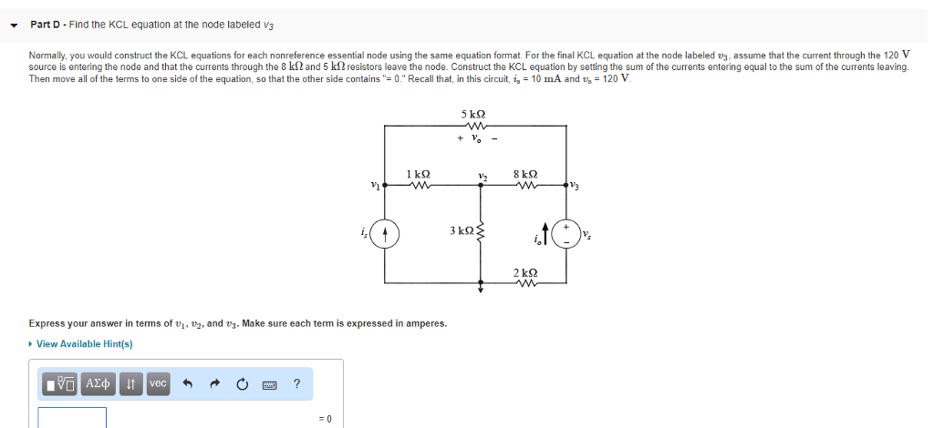 Solved Part B Writing KCL equations Once you have identified | Chegg.com