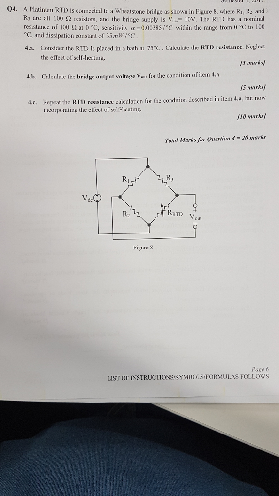 Solved A Platinum RTD is connected to a Wheatstone bridge as | Chegg.com
