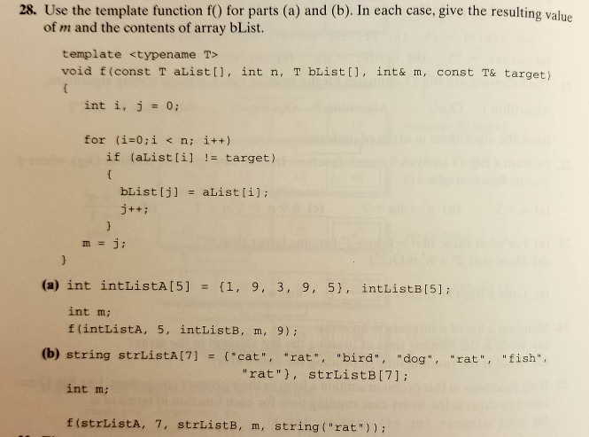 Solved 28. Use the template function fO for parts (a) and | Chegg.com