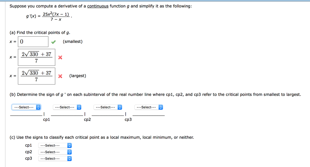 Solved Suppose you compute a derivative of a function g and | Chegg.com