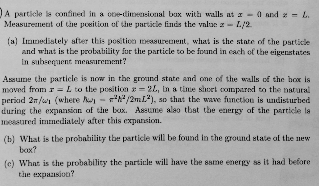 Solved A particle is confined in a one-dimensional box with | Chegg.com