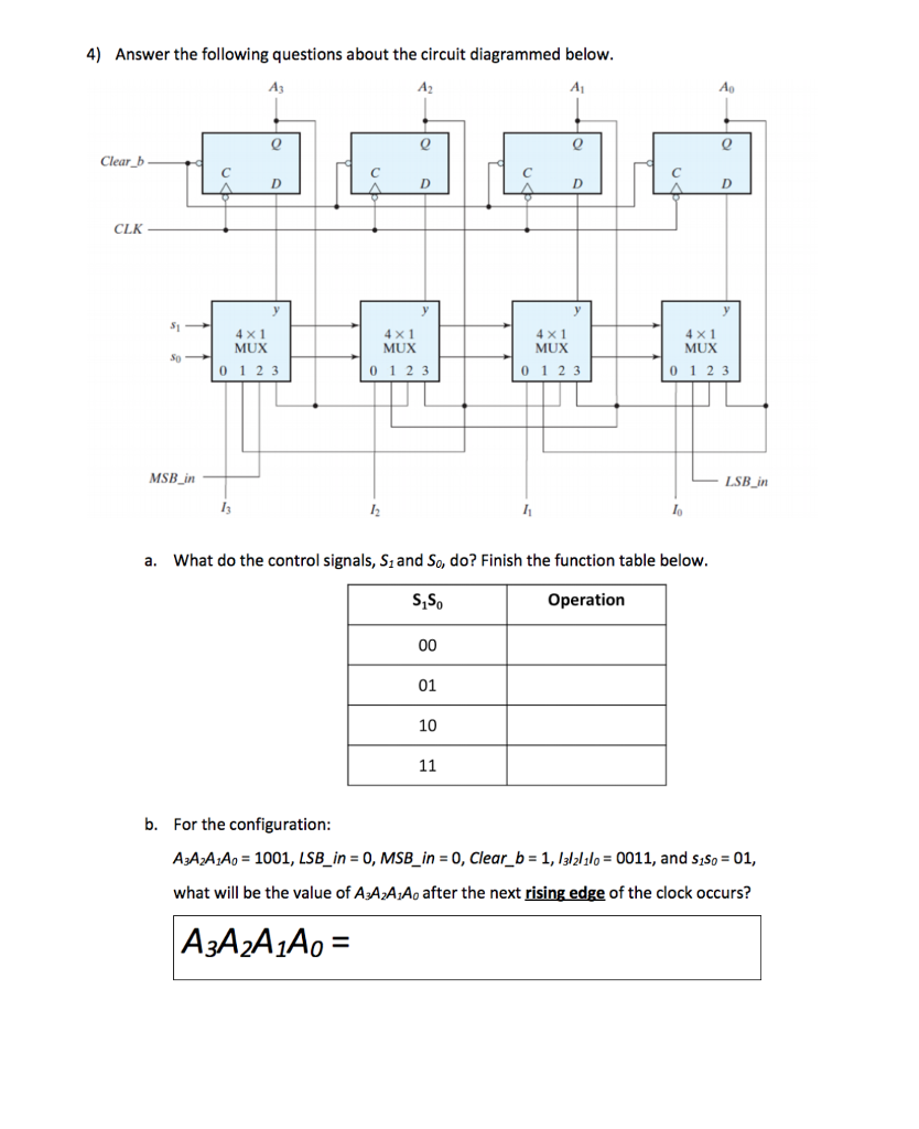Solved 4) Answer the following questions about the circuit | Chegg.com