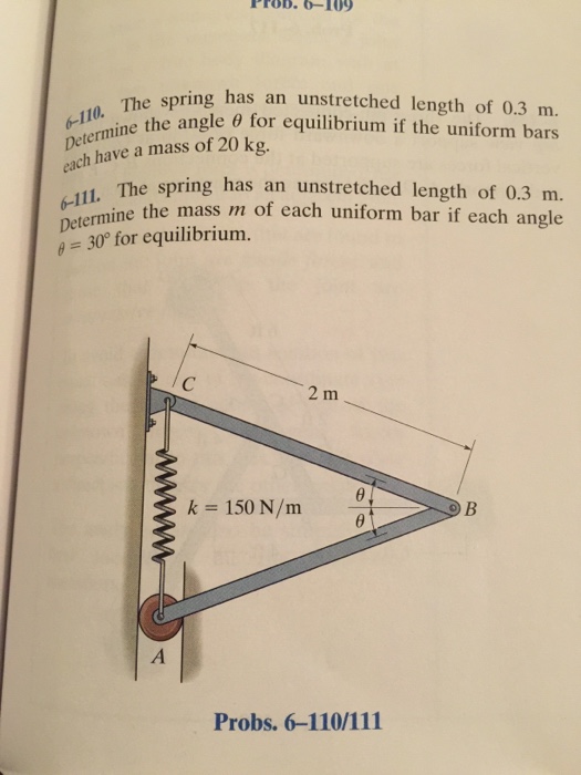Solved ProD.0-109 10 The spring has a Determine the angle θ | Chegg.com