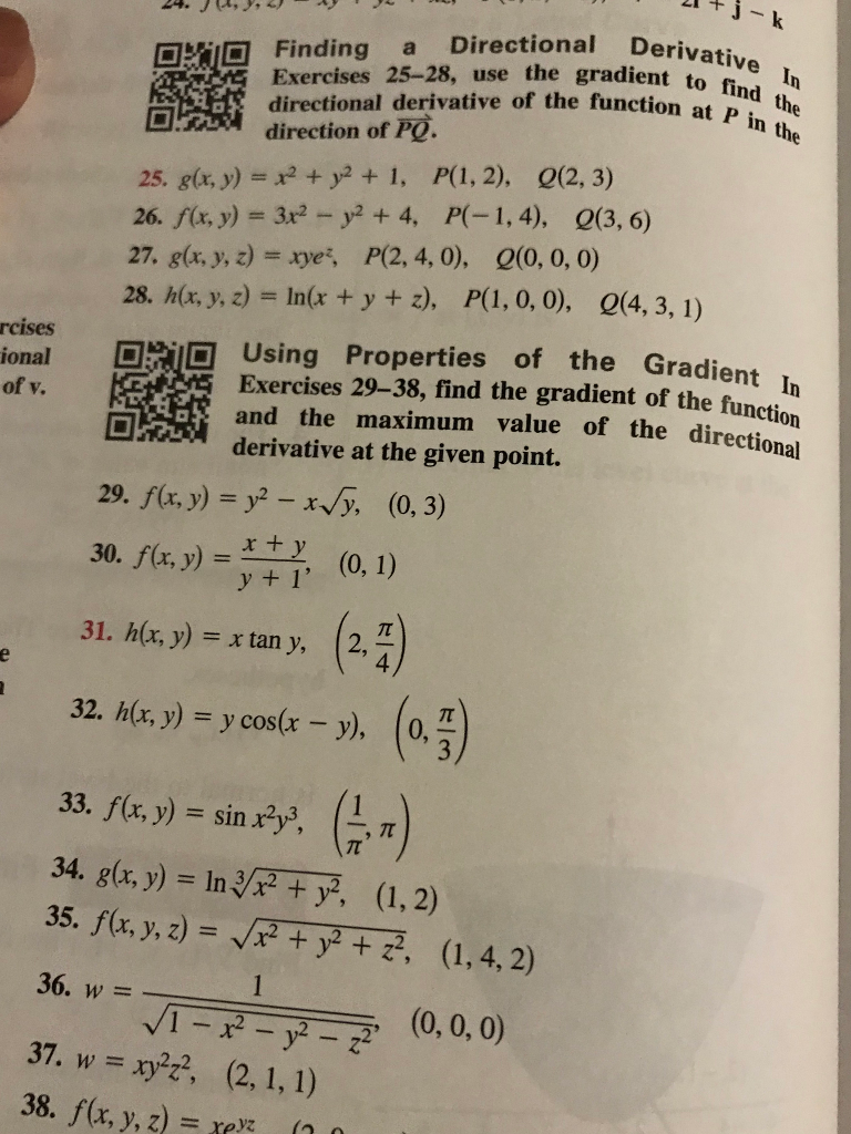 Solved Finding a Directional Derivati Exercises 25-28, use | Chegg.com