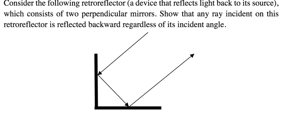 Solved Consider the following retroreflector (a device that | Chegg.com
