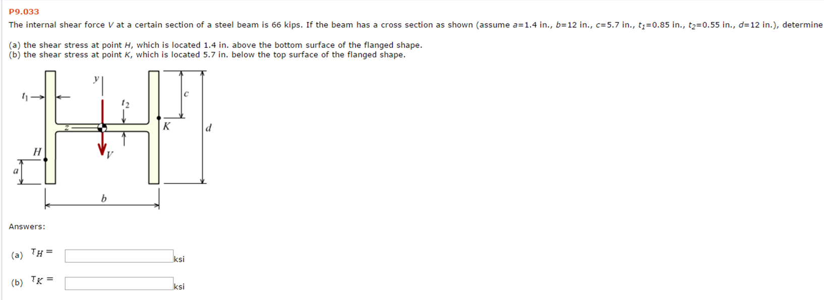 Solved The internal shear force V at a certain section of a | Chegg.com