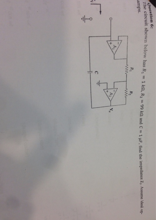 Solved The circuit shown below has R_1 = 1kOhm, R_2 = 99kOhm | Chegg.com