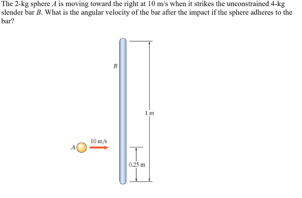 Solved The 2-kg sphere A is moving toward the right at 10 | Chegg.com