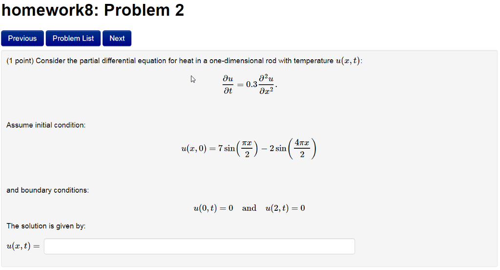 Solved homework8: Problem 2 Previous Problem List Next (1 | Chegg.com