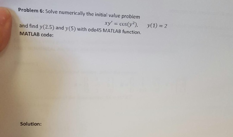 Solved Solve Numerically The Initial Value Problem Xy 