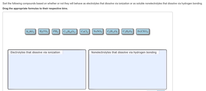 Solved Sort the following compounds based on whether or not | Chegg.com