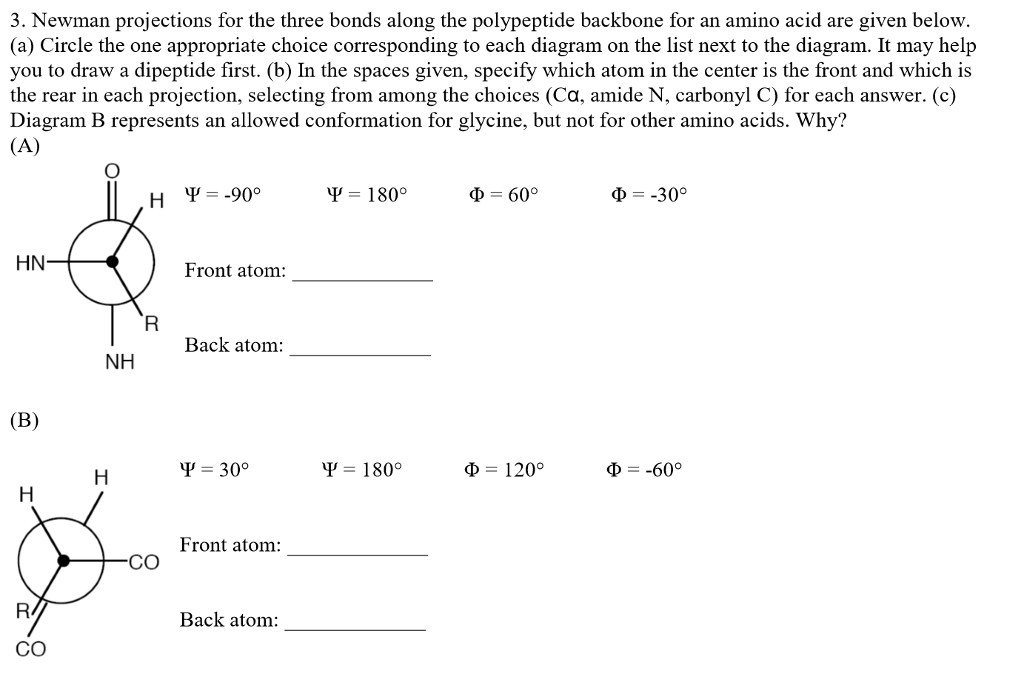 Solved 3. Newman projections for the three bonds along the | Chegg.com