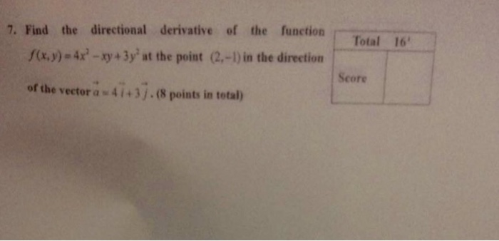 Solved Find the directional derivative of the function f(x, | Chegg.com