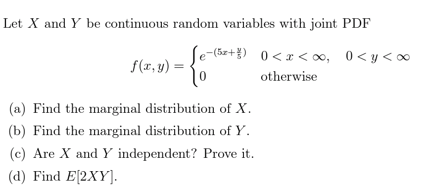 Solved Let X And Y Be Continuous Random Variables With Joint