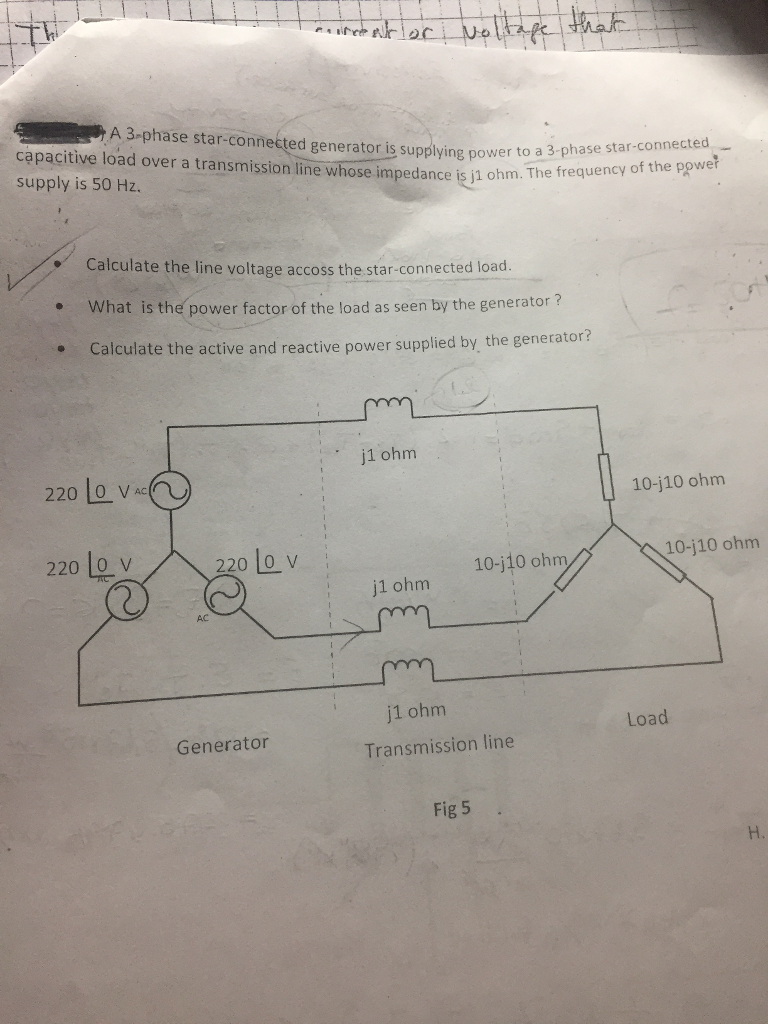 Solved A 3-phase star-connected generator is supplying power | Chegg.com