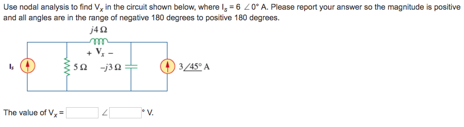 Solved Use nodal analysis to find Vx in the circuit shown | Chegg.com