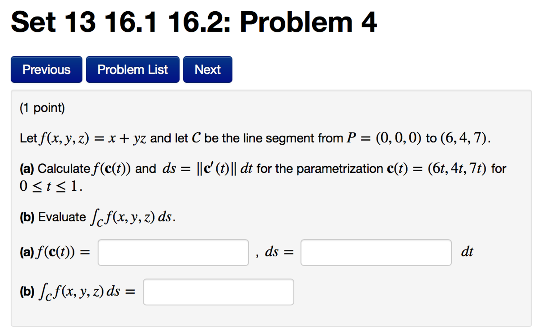 Solved Let F X Y Z X Yz And Let C Be The Line Segment