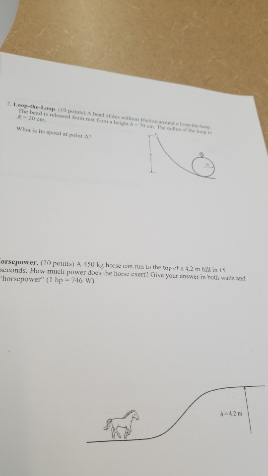 Solved 7. Loop-the-Loop. (10 points) A bead slides without | Chegg.com