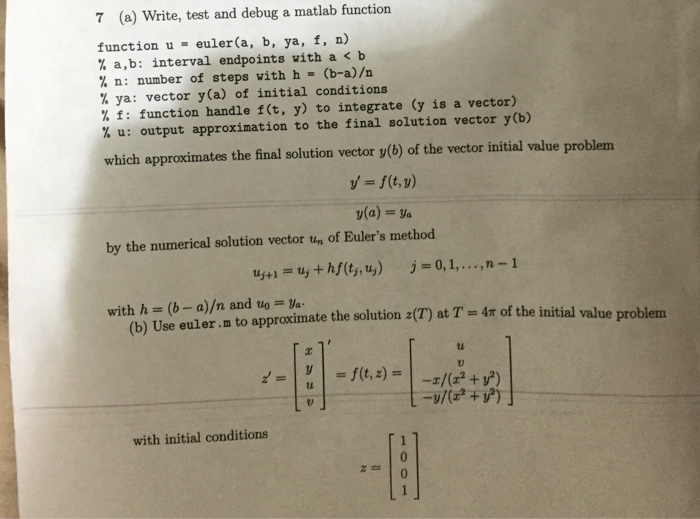 Solved Write Test And Debug A Matlab Function Function U 4624