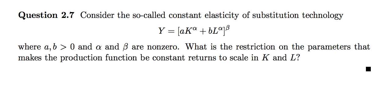 Solved Consider the so-called constant elasticity of | Chegg.com