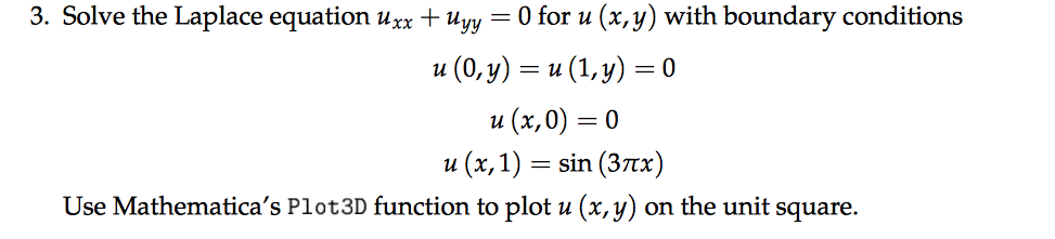 3. Solve the Laplace equation Uxx + Uyy = 0 for u (x, | Chegg.com