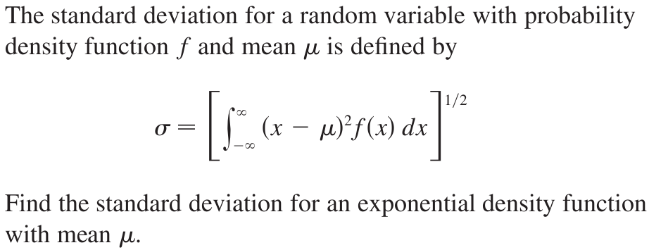 Solved The Standard Deviation For A Random Variable With