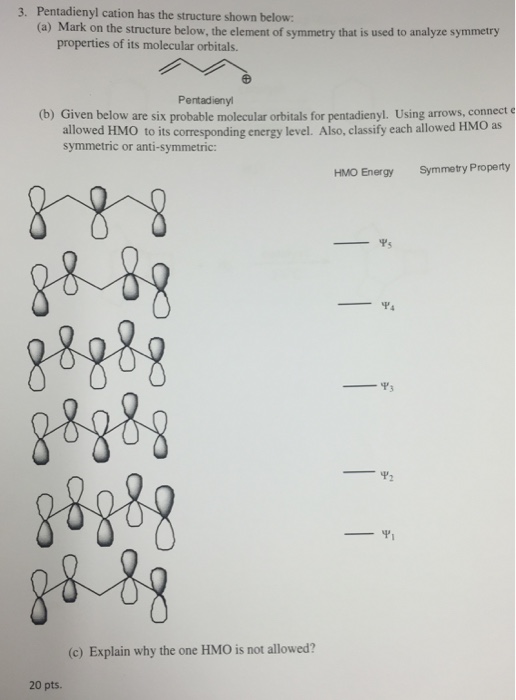 Solved Pentadienyl cation has the structure shown below: | Chegg.com