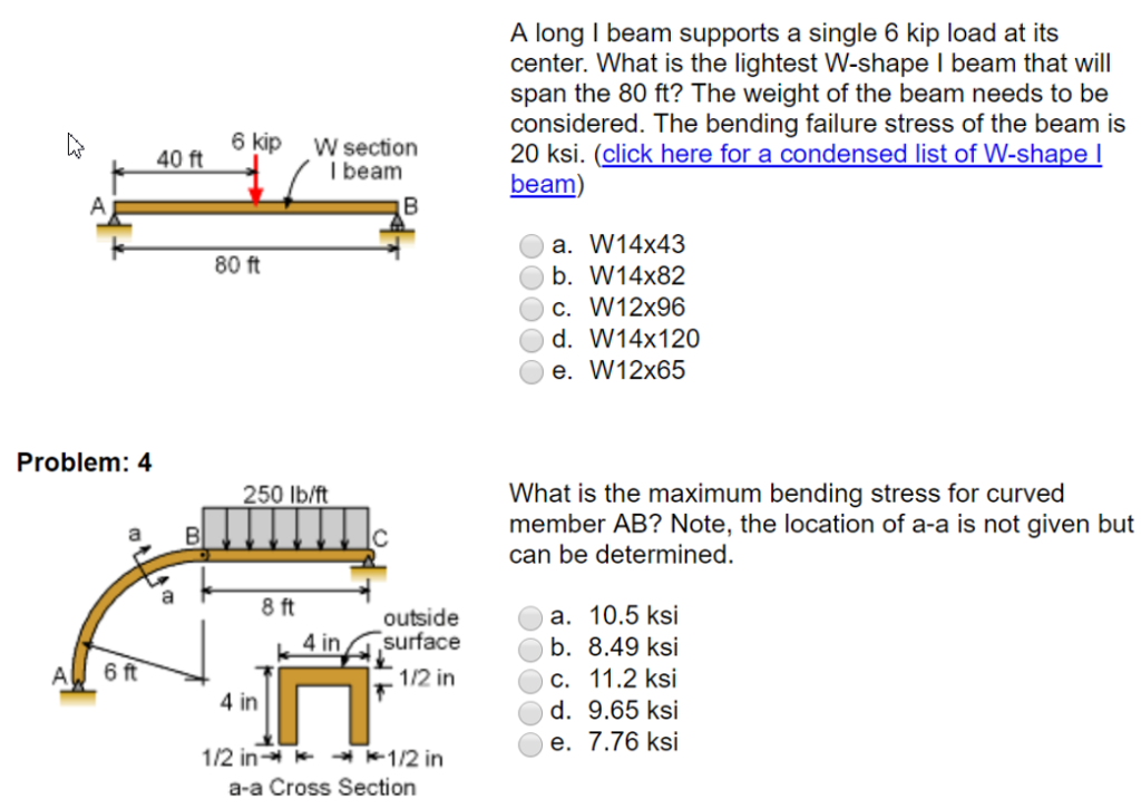 Solved A long I beam supports a single 6 kip load at its | Chegg.com